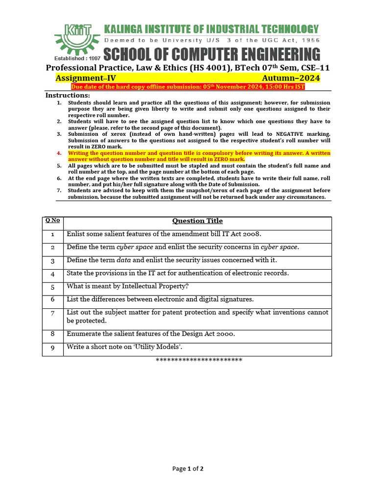 Assignment-IV PPLE (HS4001) CSE-11 Autumn-2024 | PDF