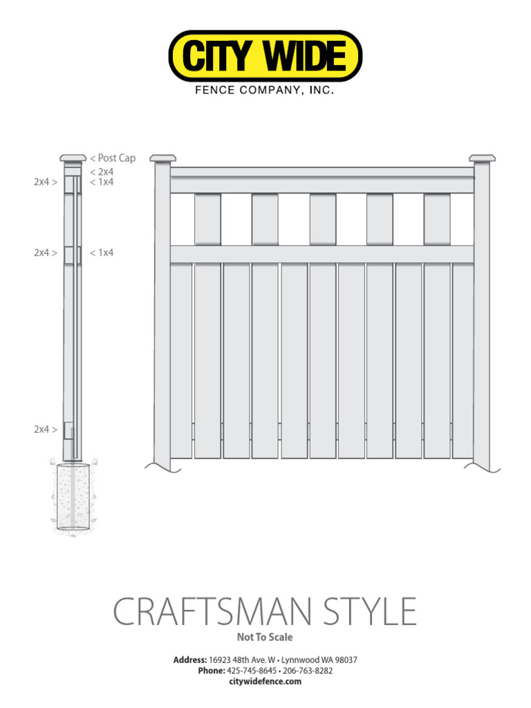 Cedar Craftsman Style Fence | PDF