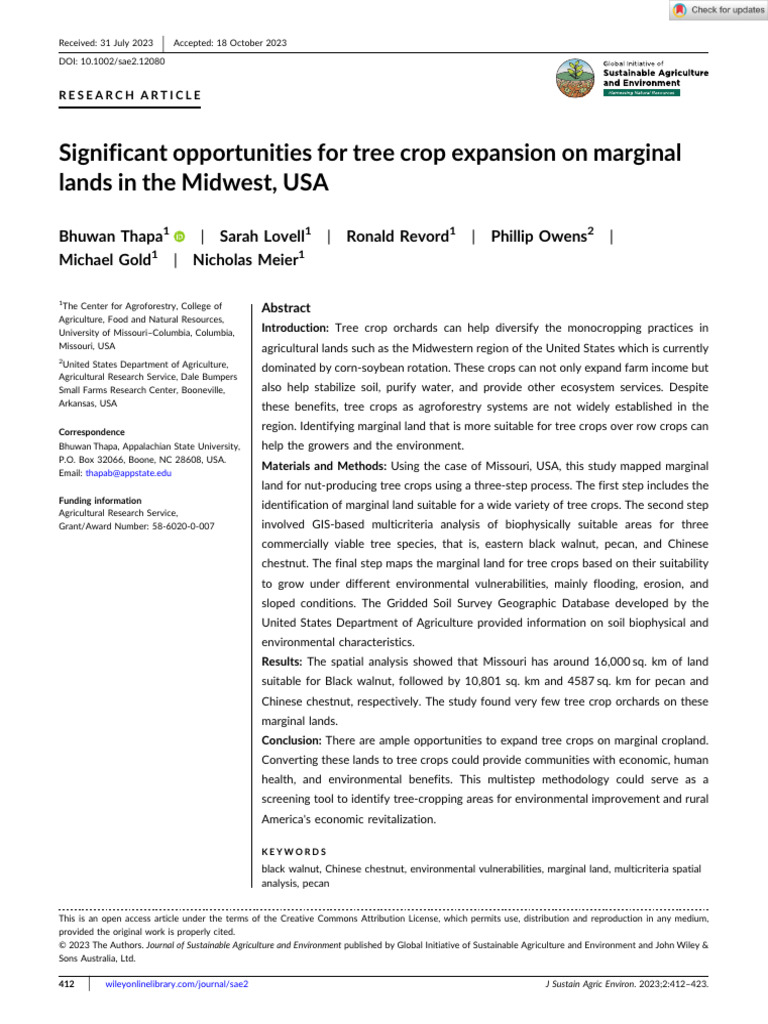 Tree Crop Potential on Marginal Lands | PDF | Loam | Soil