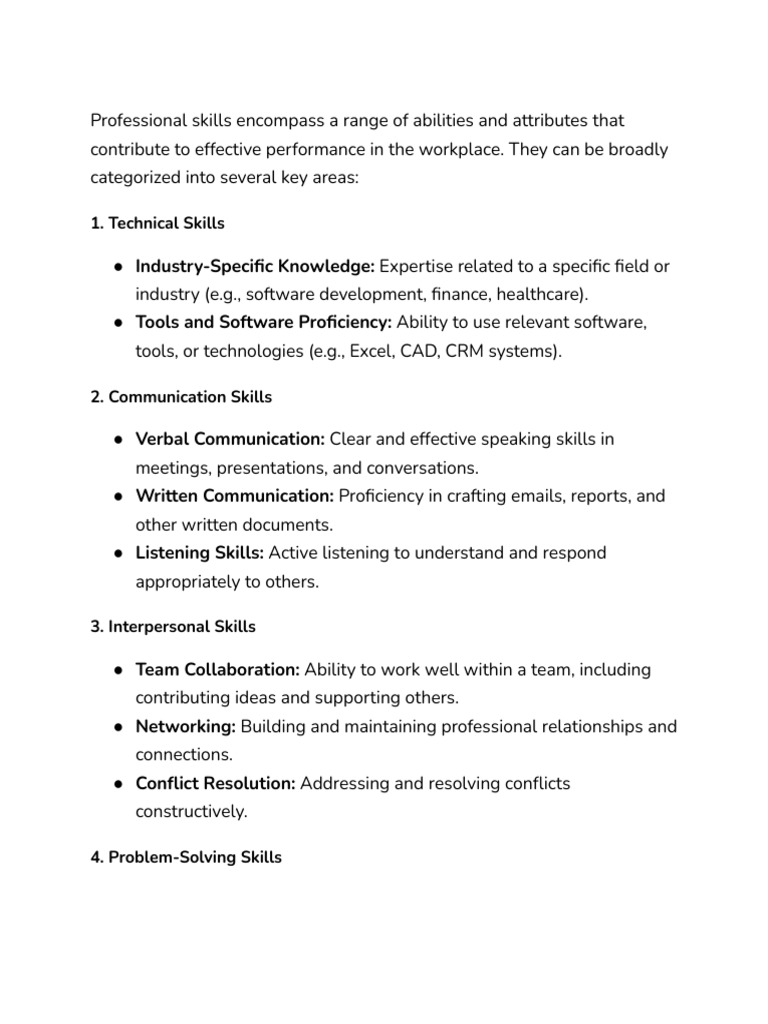 _Professional skills | PDF | Skill | Communication
