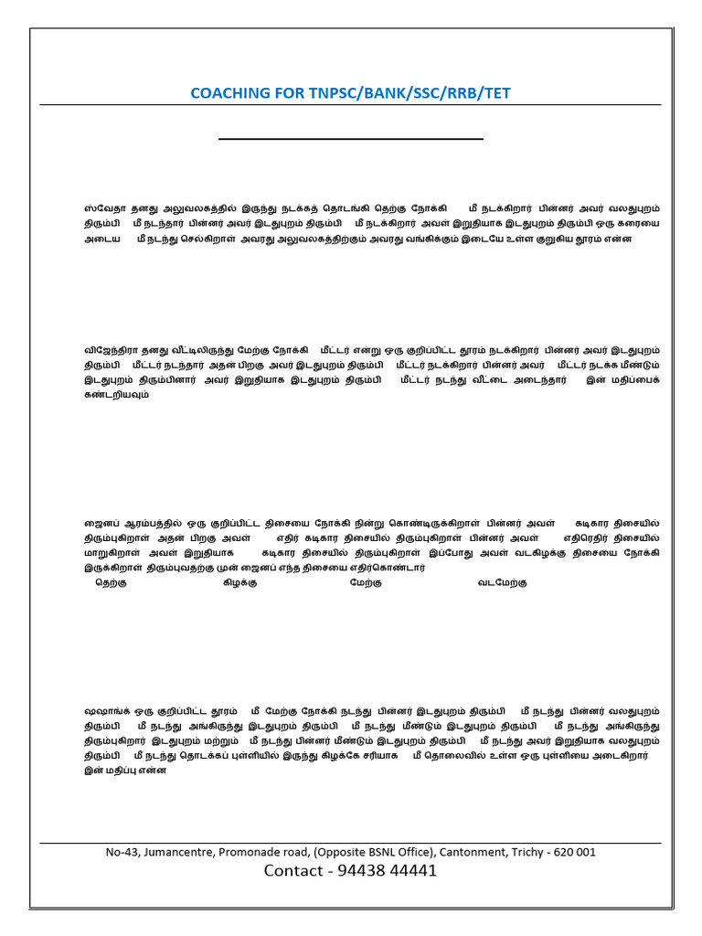 Work Sheet - Direction | PDF