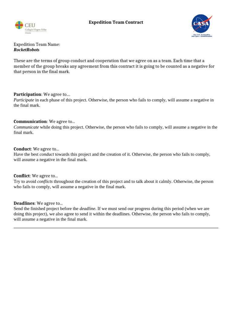 Team Contract | PDF