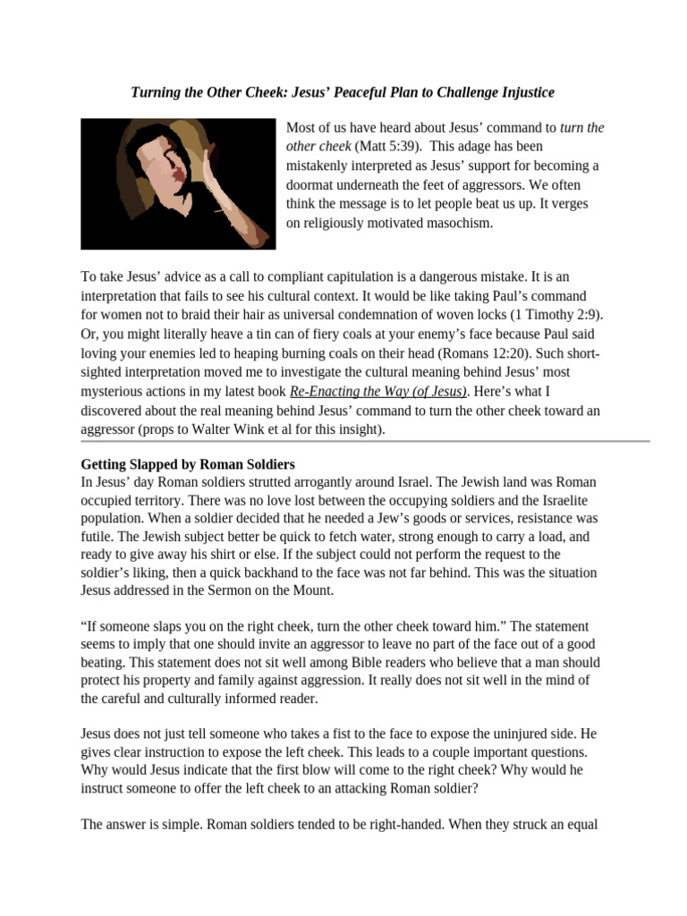 Turning The Other Cheek | PDF | Jesus