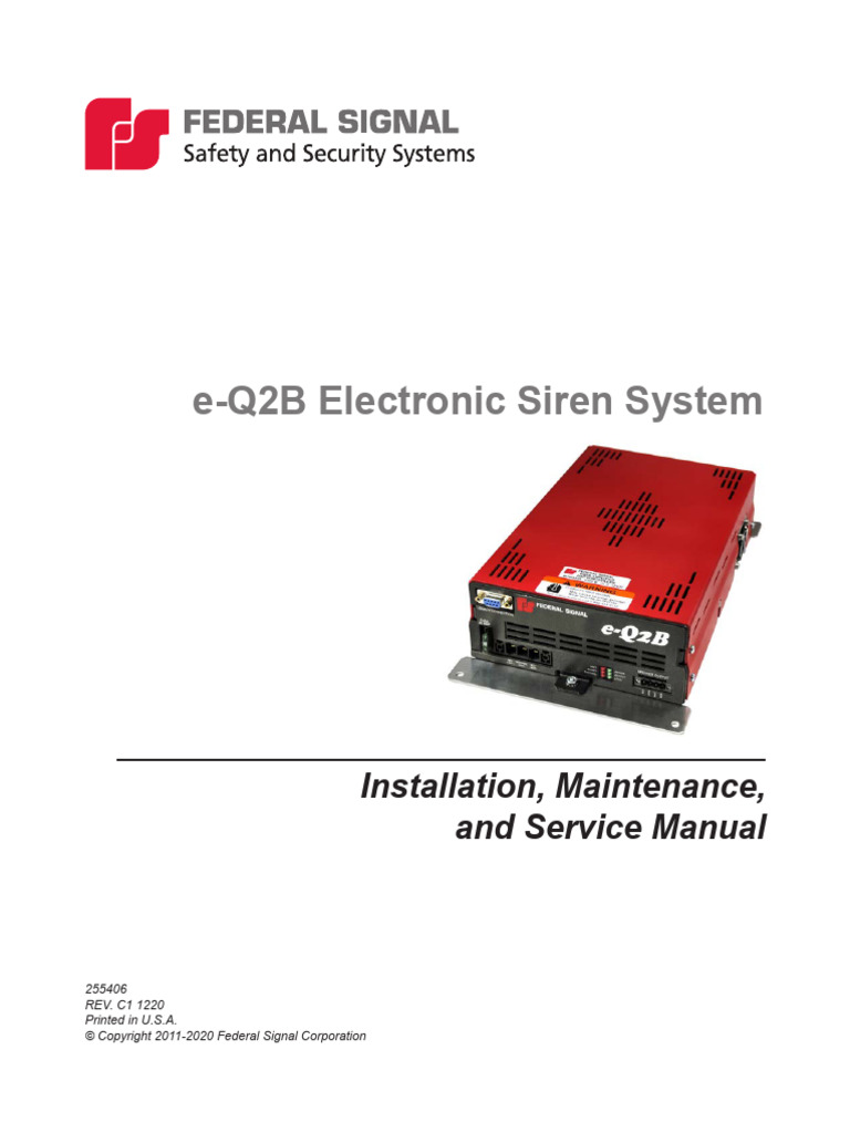 e-Q2B Electronic Q-Siren Legacy Manual _ 255406 | PDF | Loudspeaker | Electrical Connector