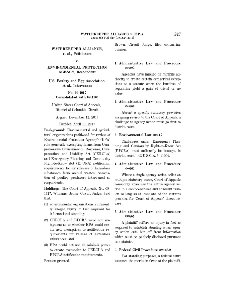 Water Keeper V ENvironmental Protection | PDF | Superfund | United ...