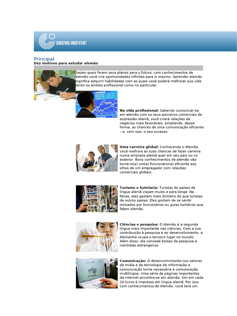 10 Motivos para Aprender Alemão | PDF | Alemanha | Política mundial