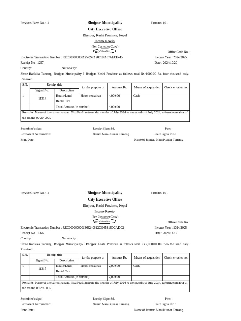 Land tax | PDF | Receipt | Accounting