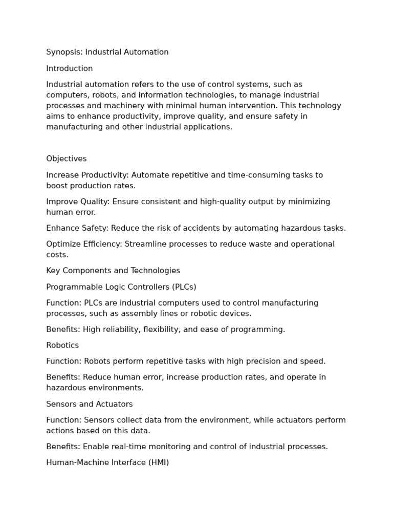 Industry Automation Pdf Automation Programmable Logic Controller