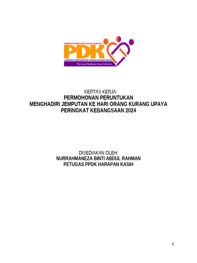 Permohonan Peruntukan Hari OKU 2024 | PDF
