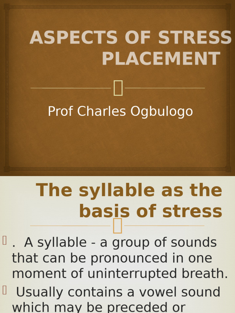 Aspects of Stress Placement | PDF | Stress (Linguistics) | Word