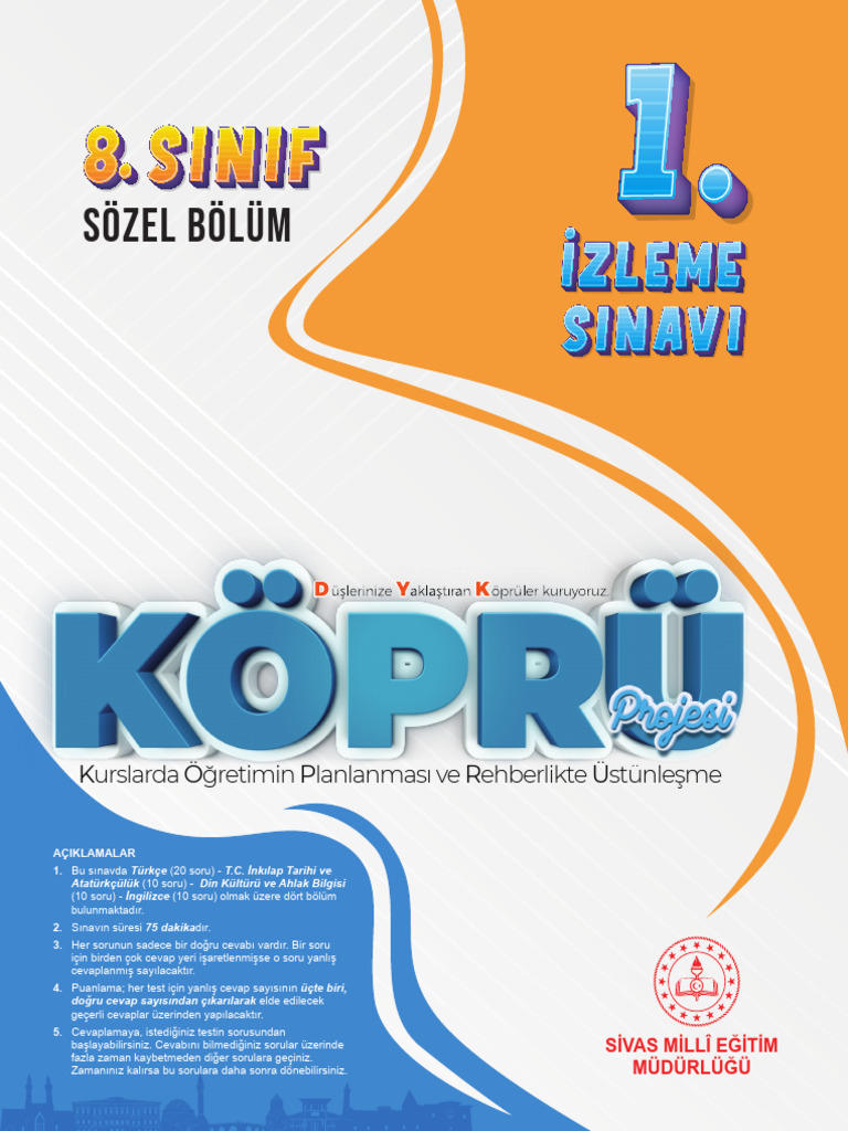 8.sinif 1.yzleme Sinavi-Sozel Bolum | PDF