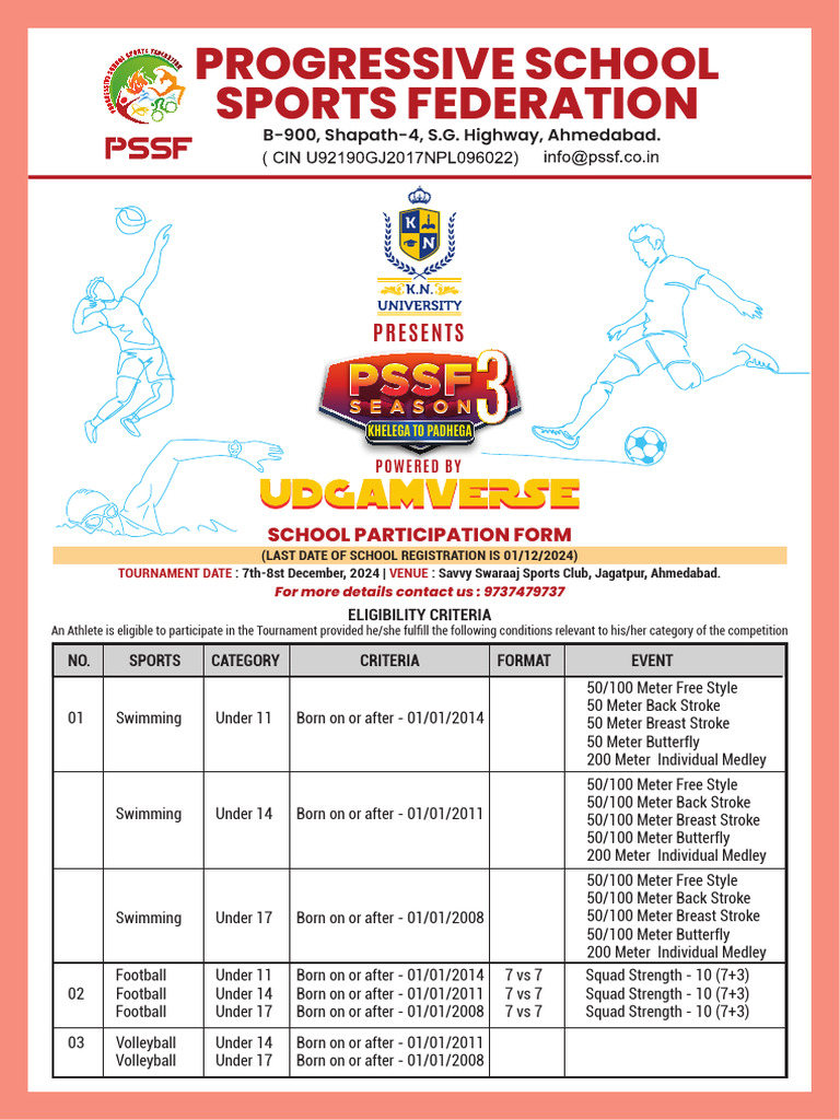 PSSF Tournament Registration Guidelines | PDF