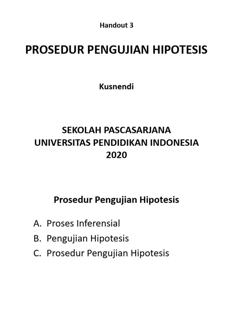 3 - Prosedur Pengujian Hipotesis Update | PDF