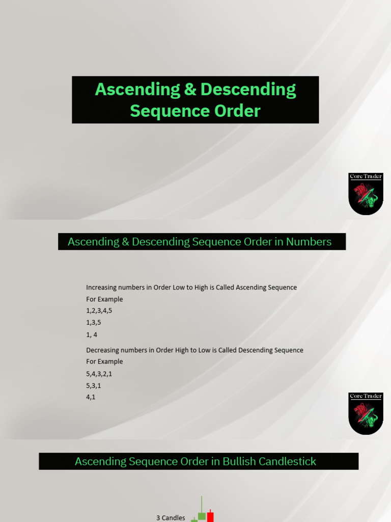 Ascending & Descending Sequence Order: Core Trader | PDF | Market Trend | Business