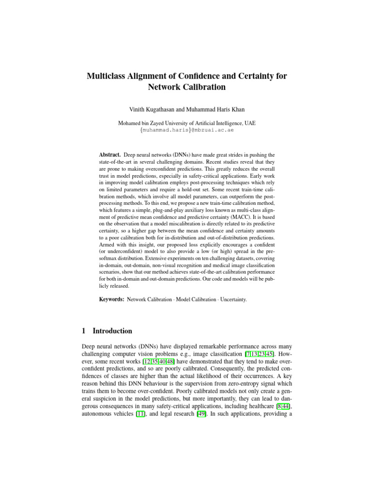 Multiclass Alignment of Confidence and Certainty F | PDF | Deep Learning | Statistical Inference