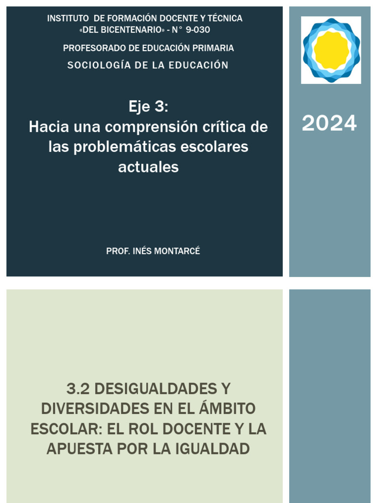 Eje 3. Desigualdades y Diversidades en El Ambito Escolar. ULTIMA VERSION 1 | PDF | Invalidez ...