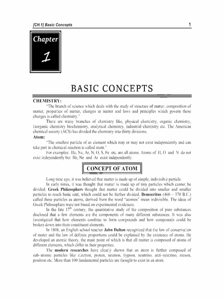 Chapter 1 Chemistry Notes 11th Class (1) | PDF