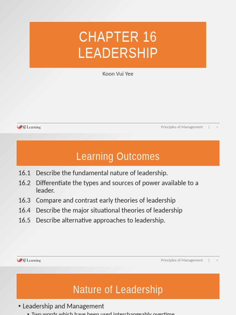 Leadership Principles and Theories Overview | PDF | Leadership ...