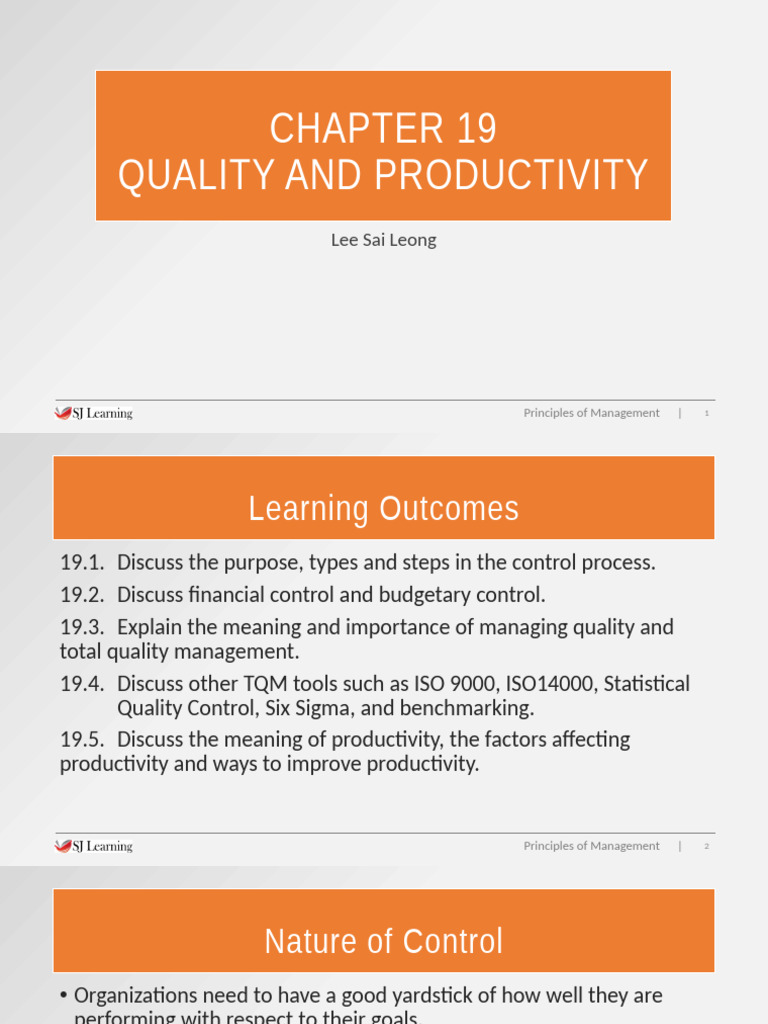 Chapter 19 Quality Productivity - Control | PDF | Budget | Benchmarking
