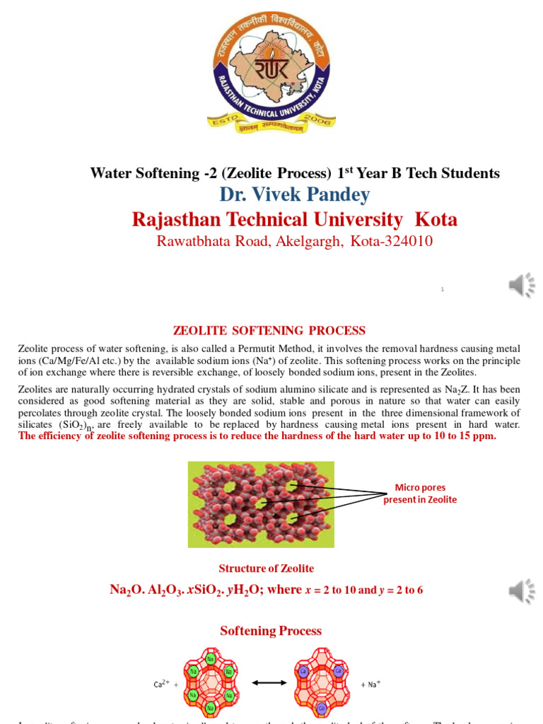 4 - Water Softening-2 Zeolite Process | PDF | Zeolite | Materials