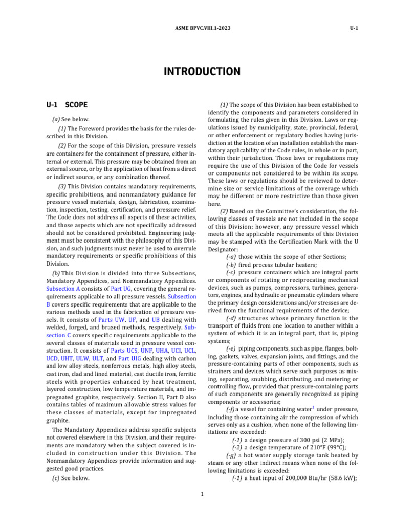 ASME Section VIII Division - Intro | PDF | Pipe (Fluid Conveyance) | Screw