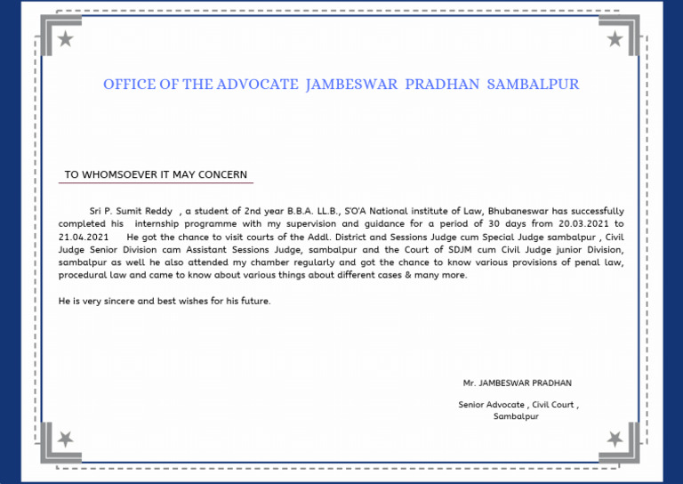 Sumit Certificate 2 PDF | PDF