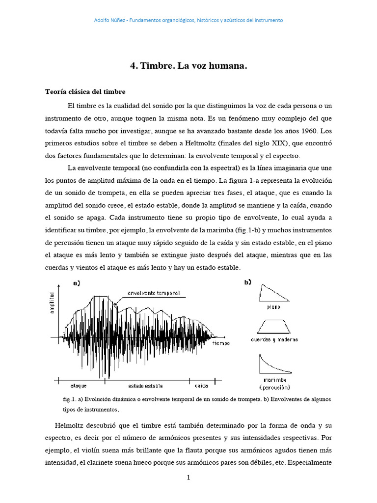04 Timbre. La voz humana | PDF | Sonido | Densidad espectral