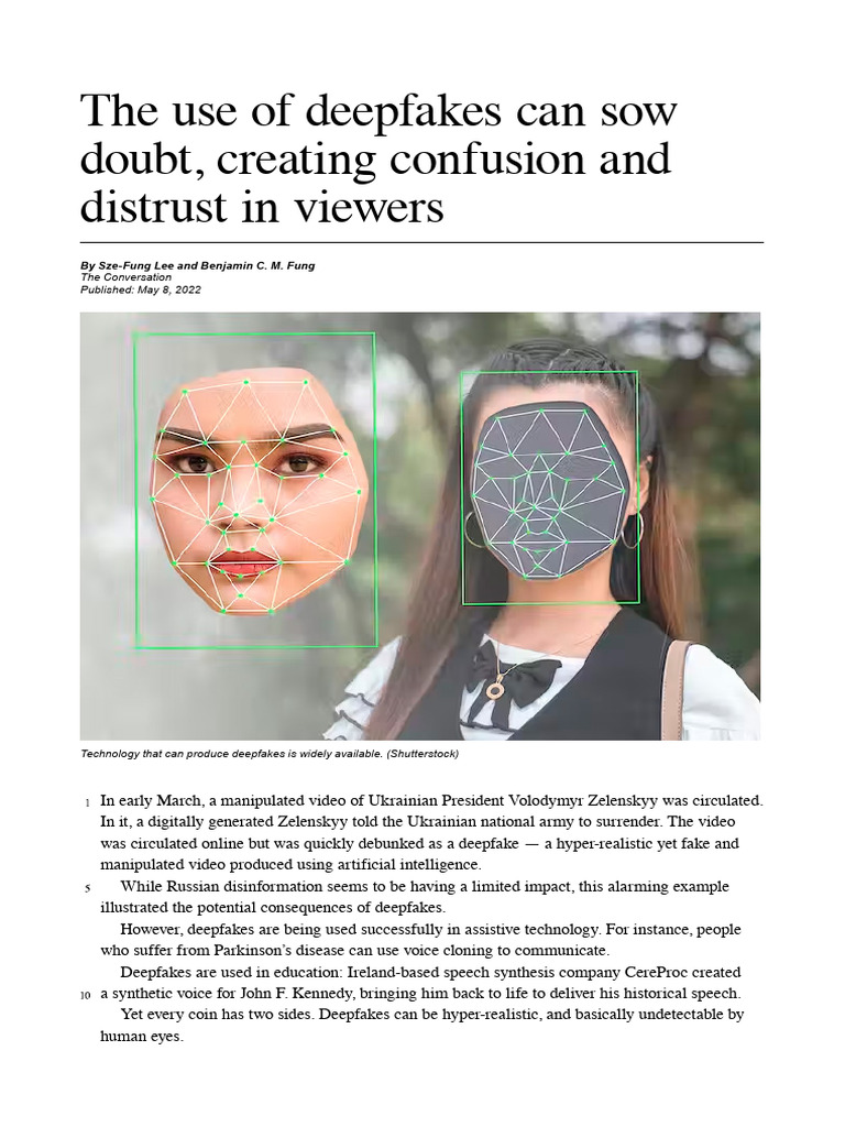 The use of deepfakes can sow... (2) | PDF | Mass Media | Human Communication