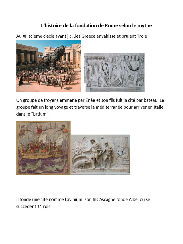 Fondation de Rome : le mythe de Romulus | PDF