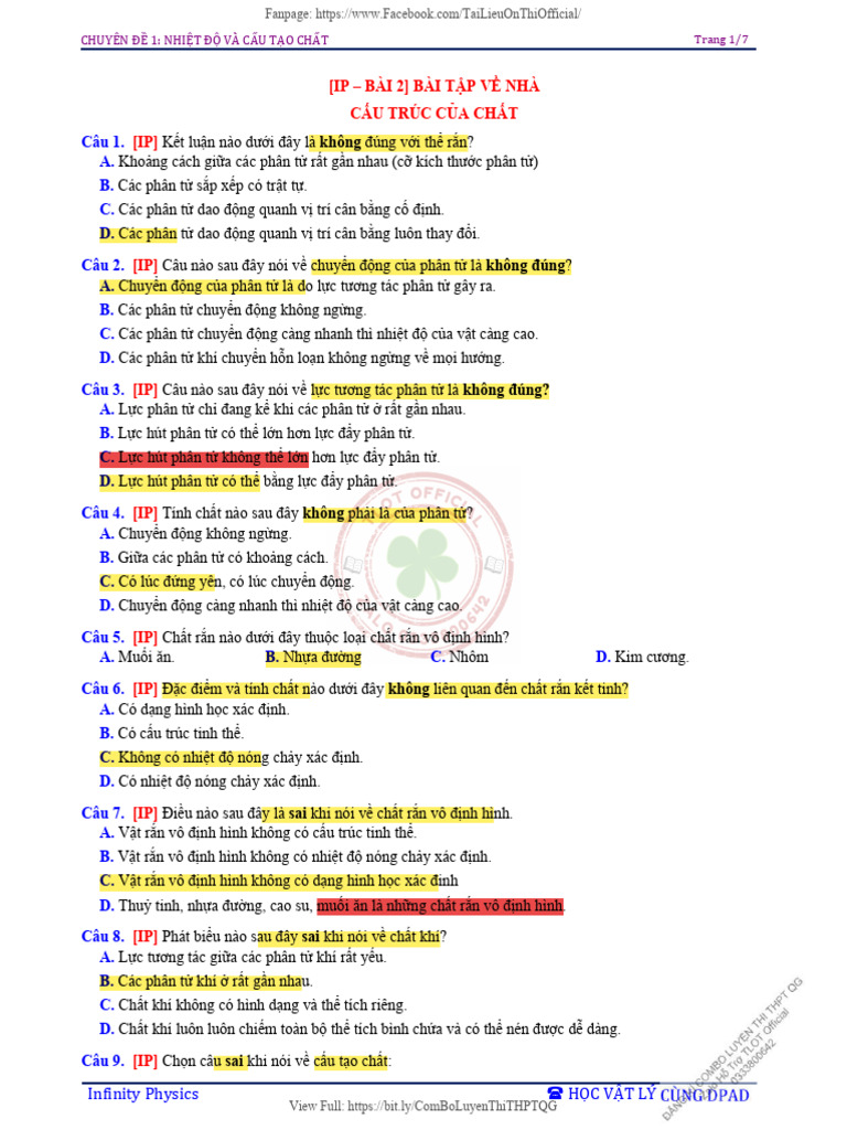 04. ip-bai-2-btvn-cau-tao-chat-1 | PDF