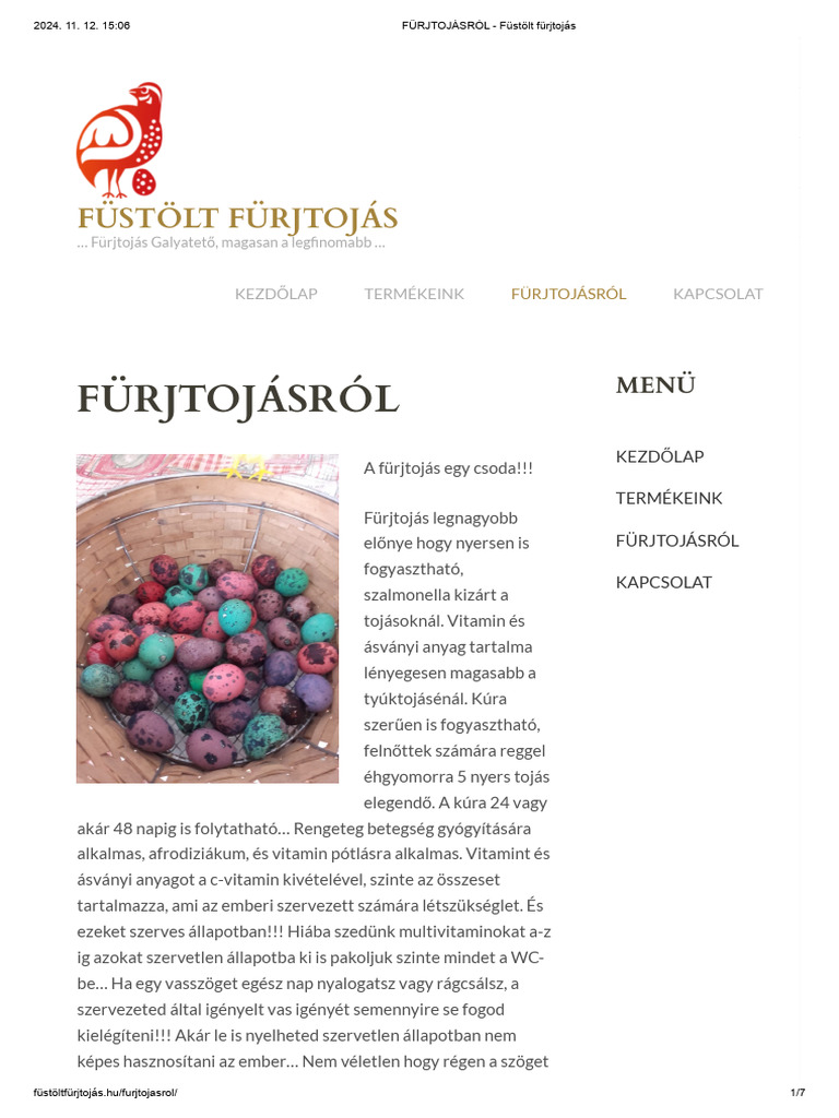 FÜRJTOJÁSRÓL - Füstölt fürjtojás | PDF