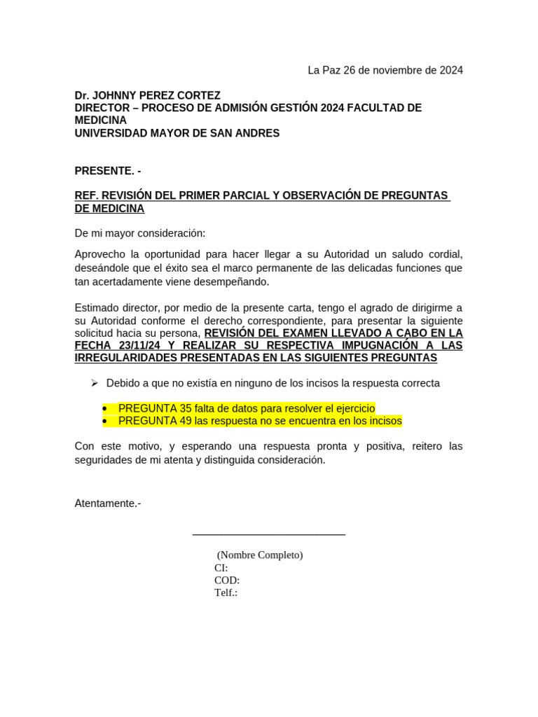 Modelo de Carta | PDF