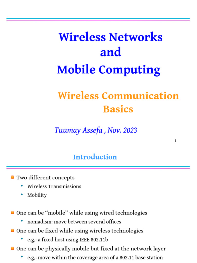 Wireless Communication Basics | PDF | Channel Access Method | Computer Network