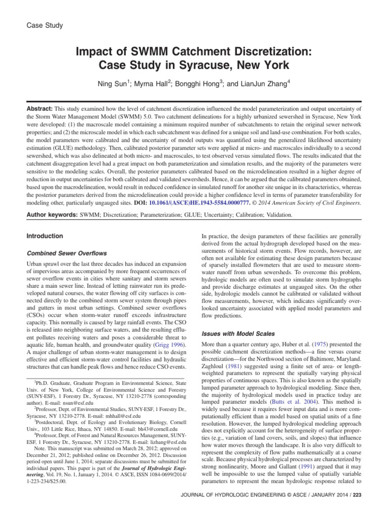 Impact of SWMM Catchment Discretization - Case Study in Syracuse | PDF ...