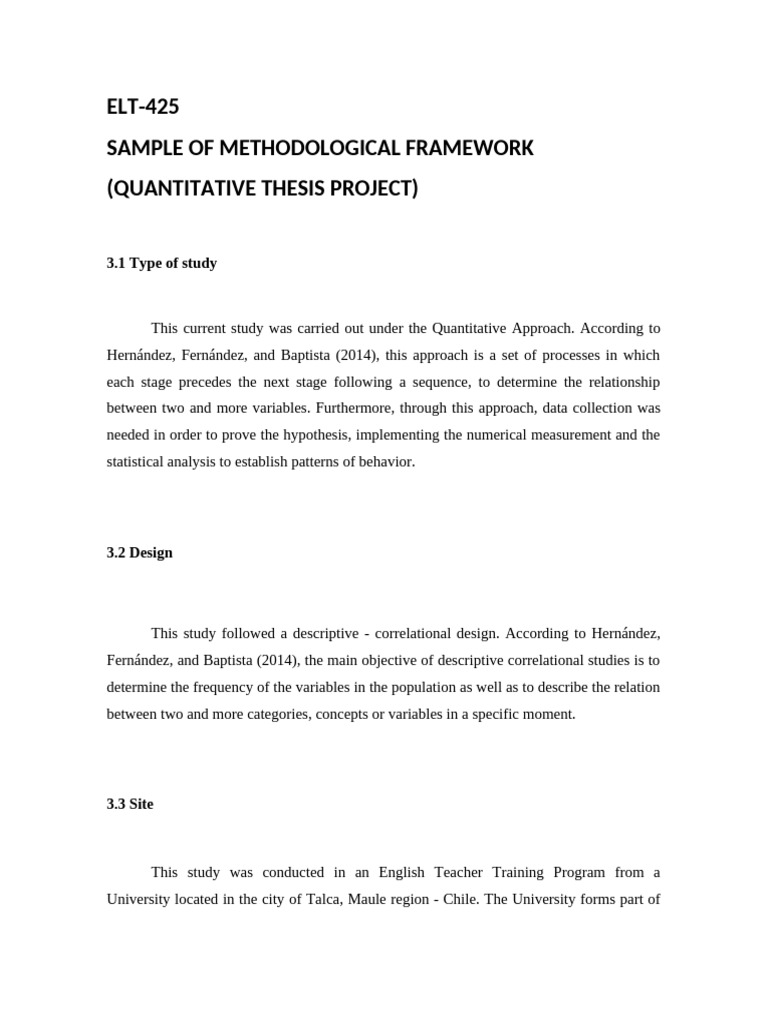 Quantitative Methodological Framework Example | PDF | Statistics ...