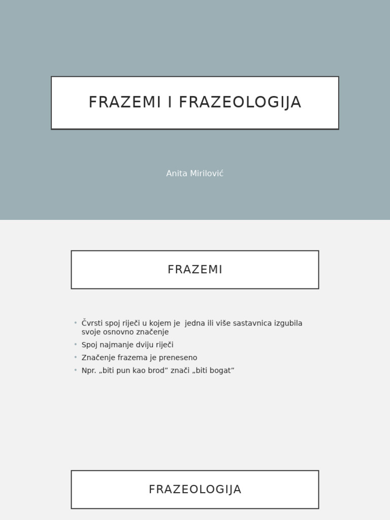 Frazemi I Frazeologija | PDF