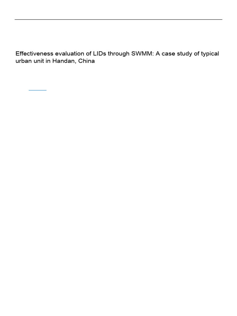 Effectiveness Evaluation of LIDs Through SWMM | PDF | Stormwater ...