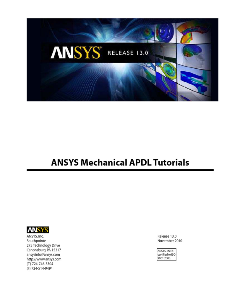 Ansys Mechanical Apdl Tutorial | PDF | Menu (Computing) | Trademark