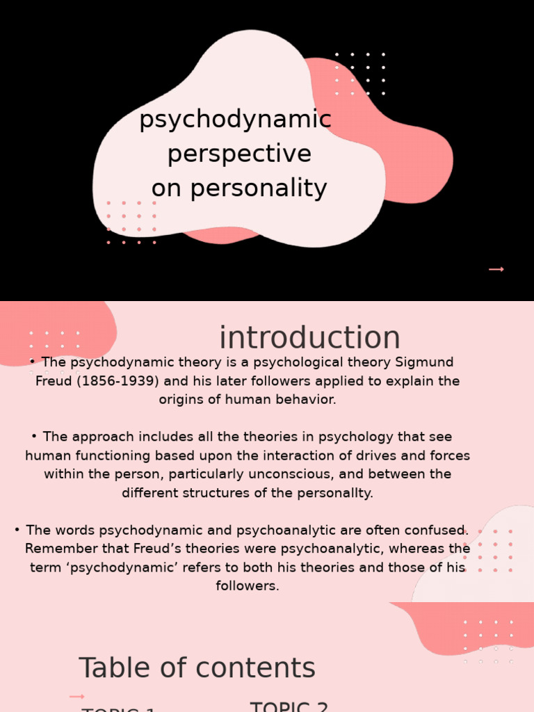 Psychodynamic Theory Overview | PDF