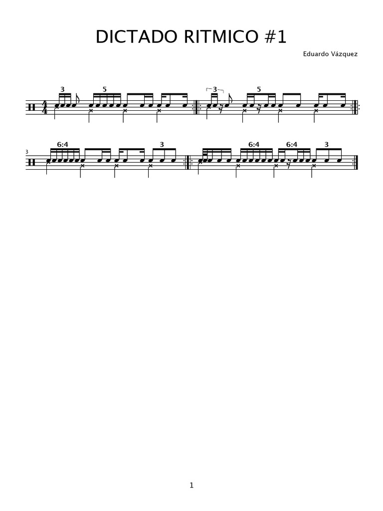 Dictado Ritmico #1 | PDF