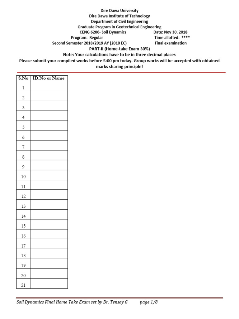 Home Take Exam DDU | PDF