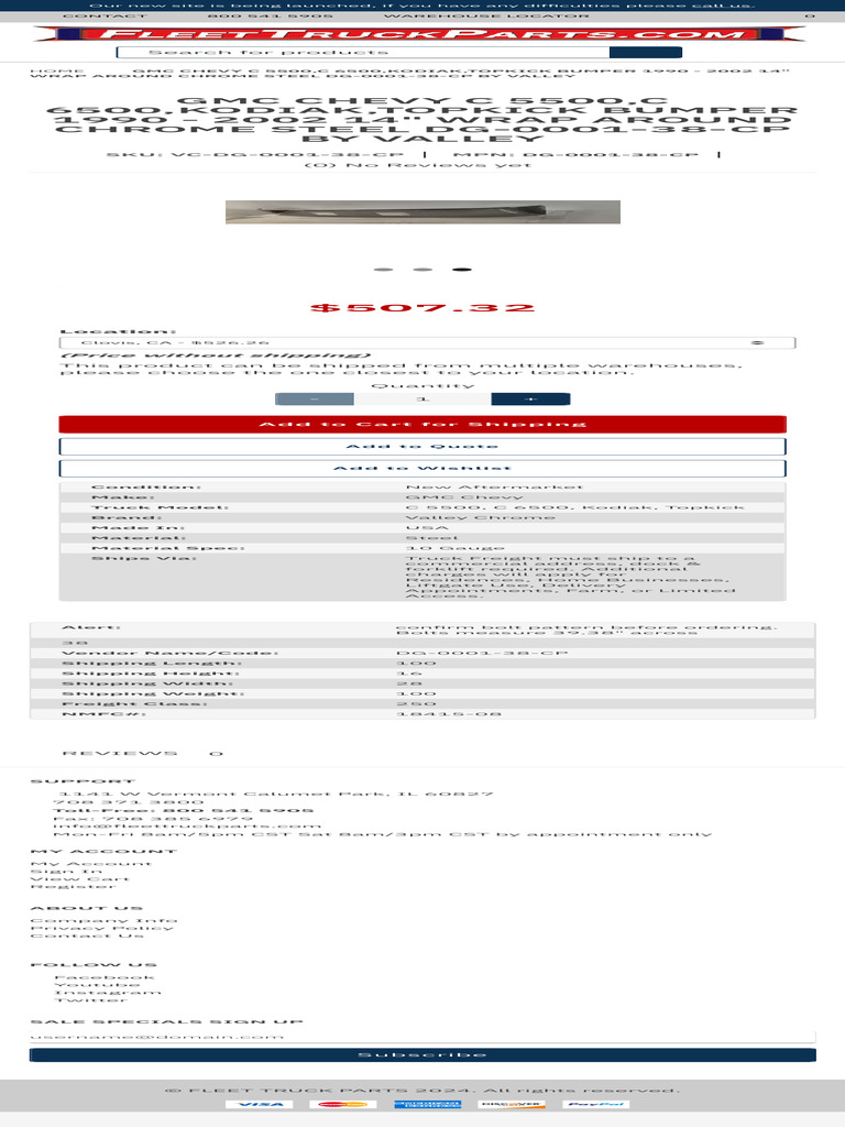GMC Chevy C 5500, C 6500, Kodiak, Topkick Bumper 1990 - 2002 14 Wrap ...