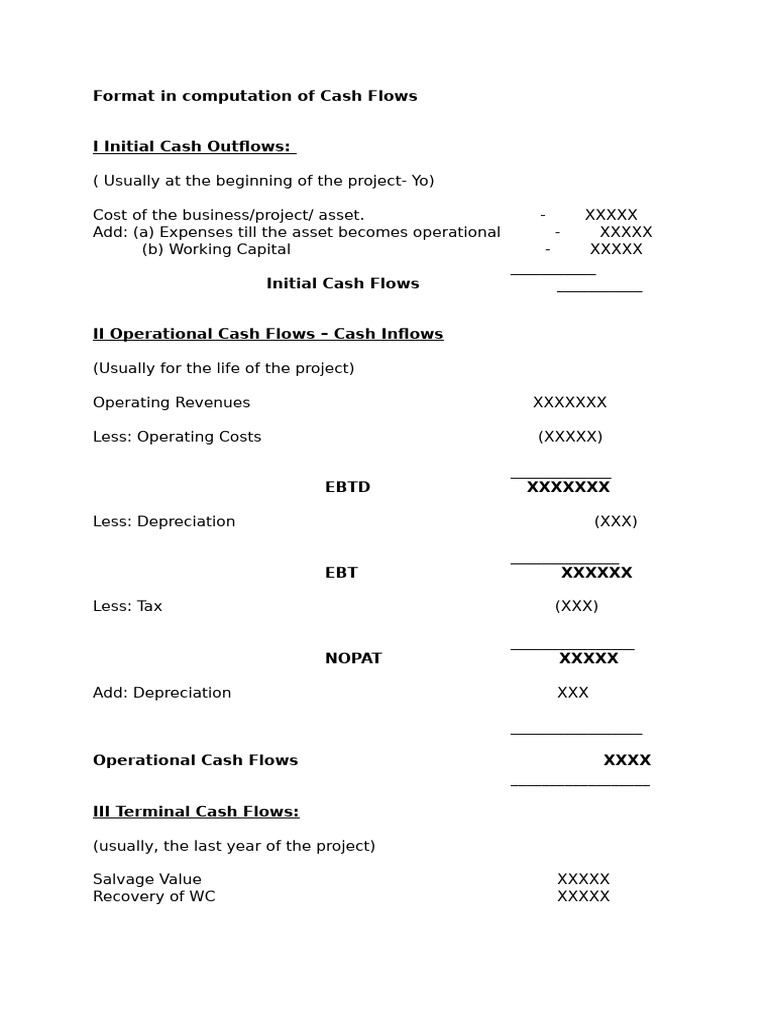 4. Format in computation of Cash Flows | PDF