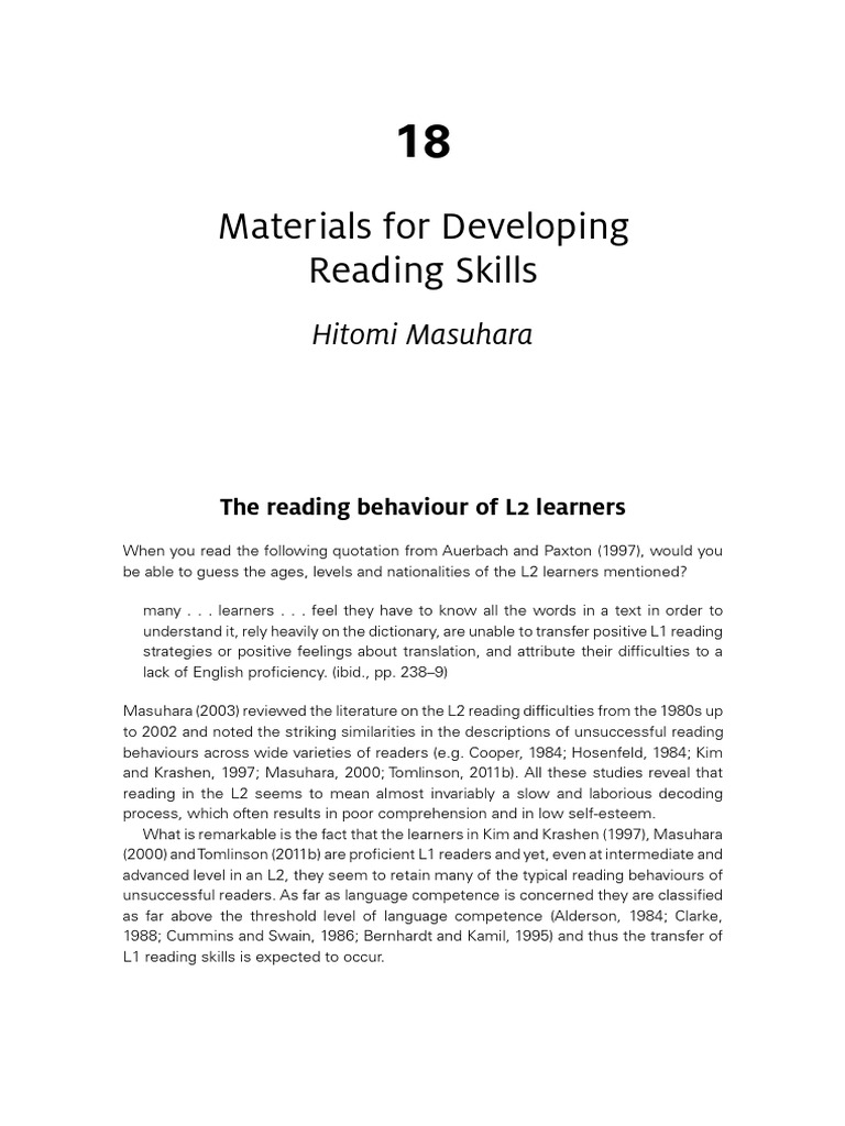 materials for reading skills | PDF | Reading Comprehension | Second ...