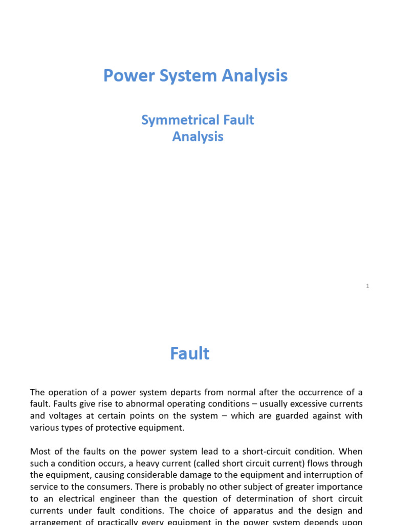 Symmetrical Fault Lecture | PDF | Electrical Equipment | Electrical Components