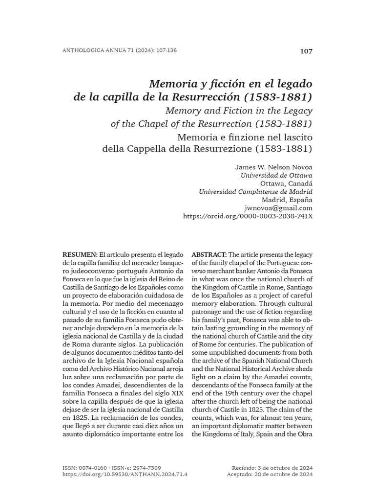 Memoria y Ficcion en El Legado de La Cap | PDF