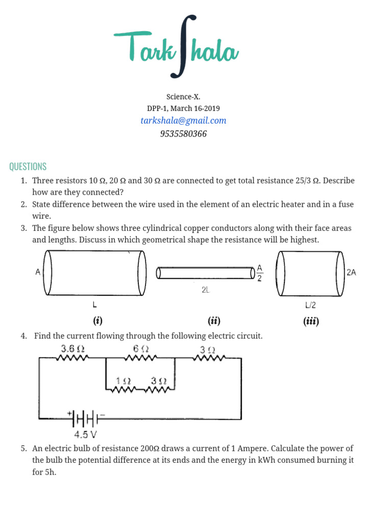 Electrical Circuit Problems Explained | PDF