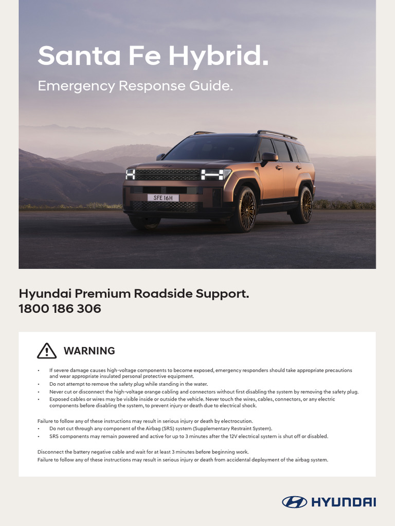 Hyundai Santa Fe HEV Emergency Guide | PDF | Airbag | High Voltage