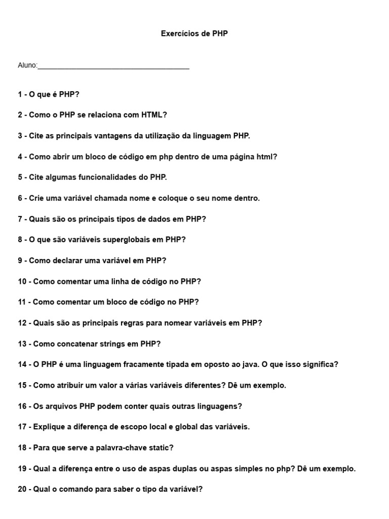 ExercÃ - Cios BÃ¡sicos de PHP | PDF | Php | Triângulo