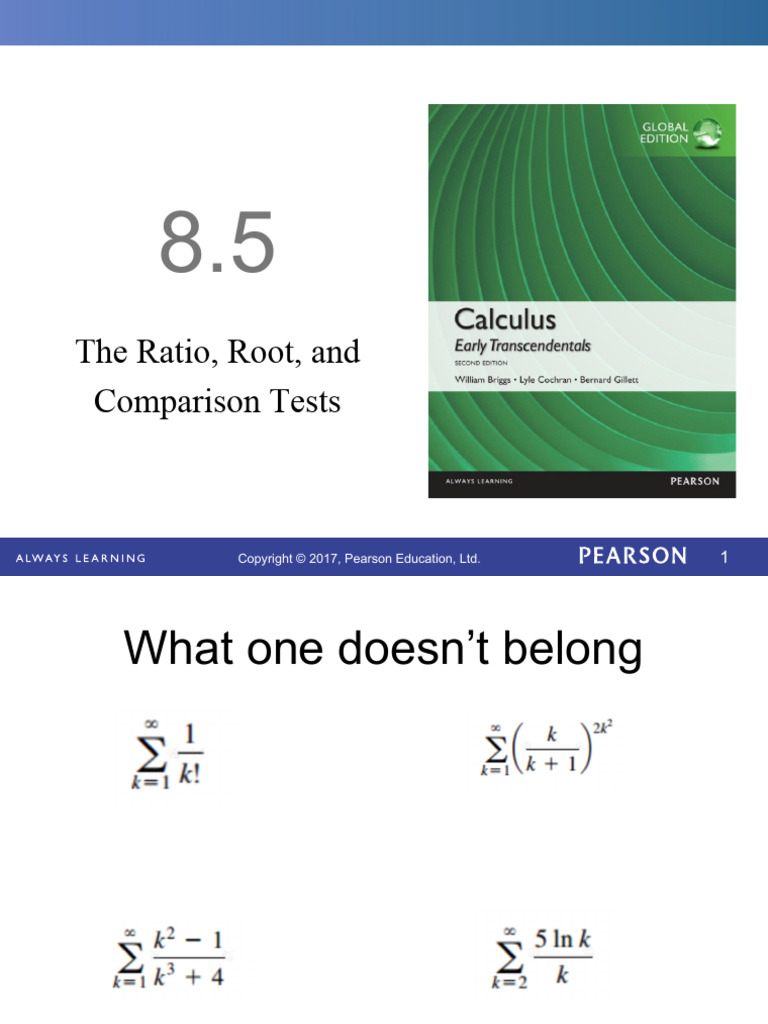 The Ratio Root And Comparison Tests Pdf
